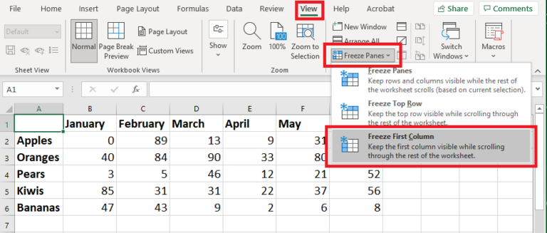 How to freeze a row or column in Excel - OXEN Technology